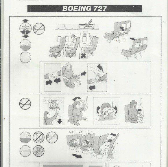 Boeing 727 | Safety Cards