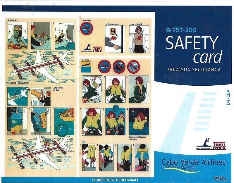 Boeing 757-200 (D4-CBP) | Safety Cards