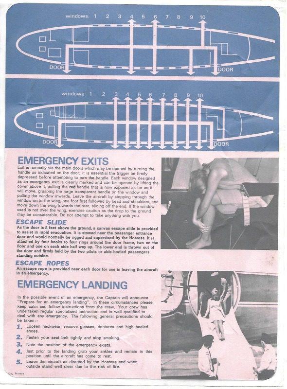 Vickers Viscount 748D | Safety Cards
