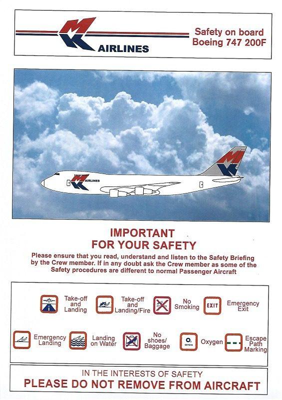 Boeing 747-200F Freighter | Safety Cards