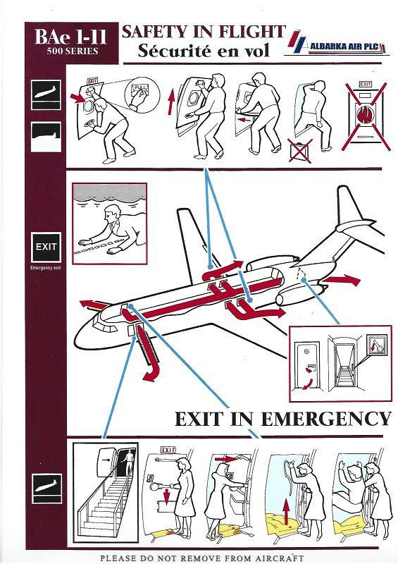 BAe 1-11 500 Series | Safety Cards
