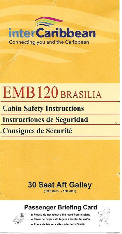 Embraer EMB 120 Brasilia (30 seat aft galley) | Safety Cards