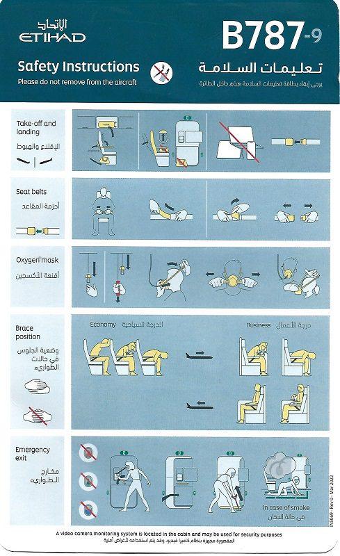 Boeing 787-9 Dreamliner | Safety Cards