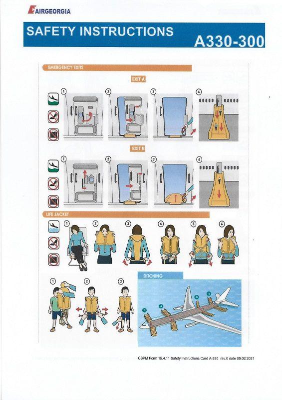 Airbus A330-300 | Safety Cards