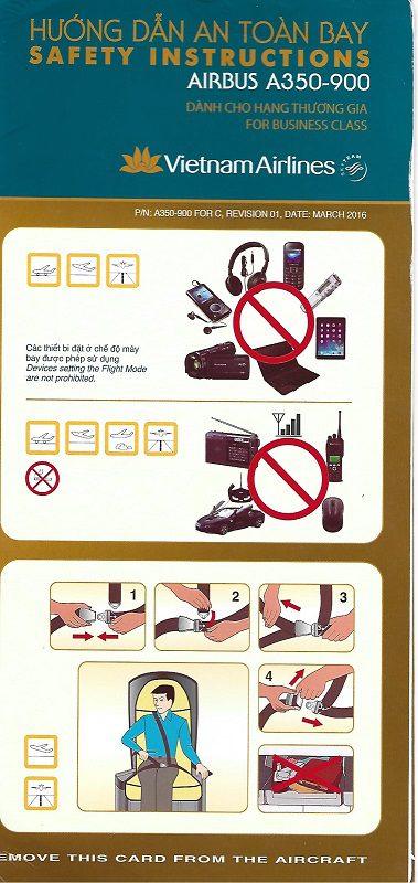 Airbus A350-900 Business Class | Safety Cards